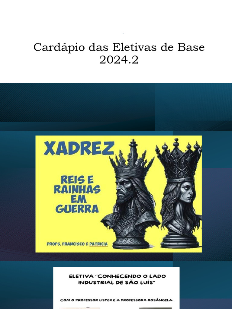 Cardápio Das Eletivas de Base 2024 | PDF