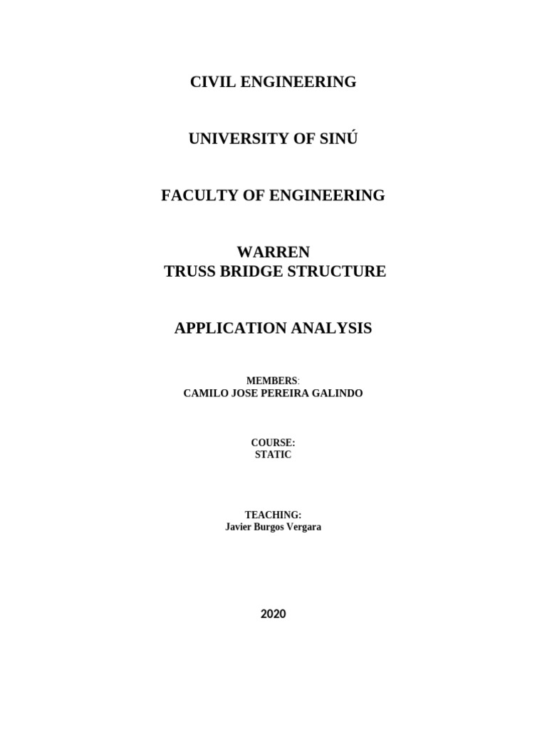 Warren Truss Bridge Strength Analysis | PDF | Truss | Mechanics