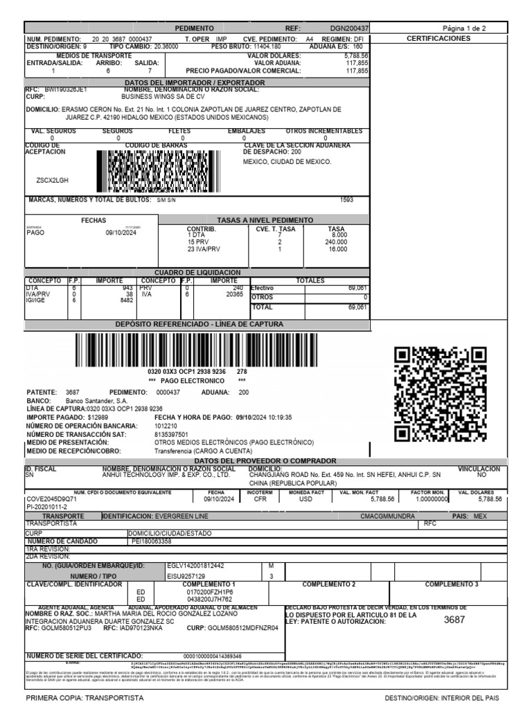 Pedimento Fs-P240-Fol | PDF | Industrias de servicio | Cumplimiento de ...