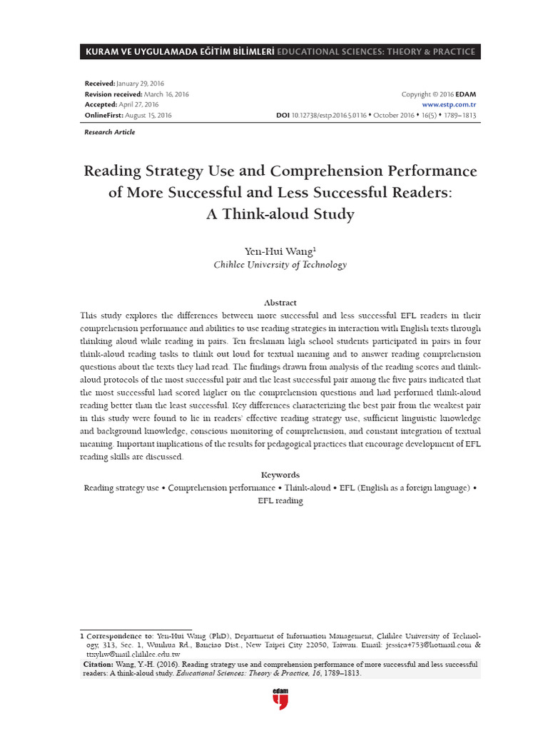 Reading Strategy - Think Aloud | PDF | Reading Comprehension ...