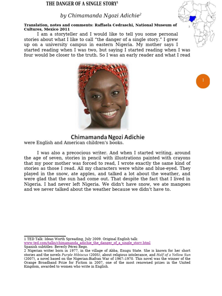 The Danger of a Single Story in Africa | PDF