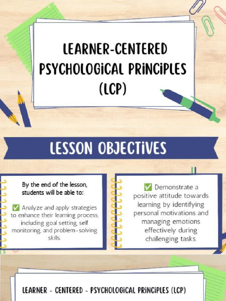Learner Centered Psychological Principle | PDF