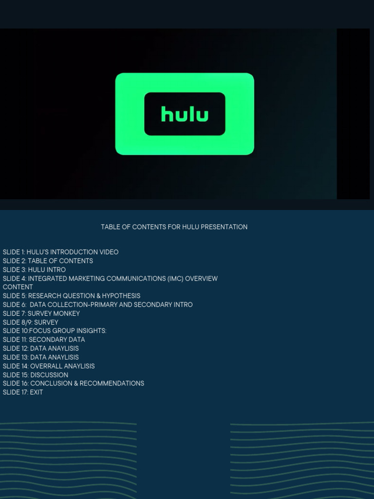 HULU | PDF | Advertising | Popular Culture & Media Studies