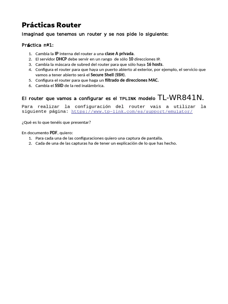 Práctica Router | PDF