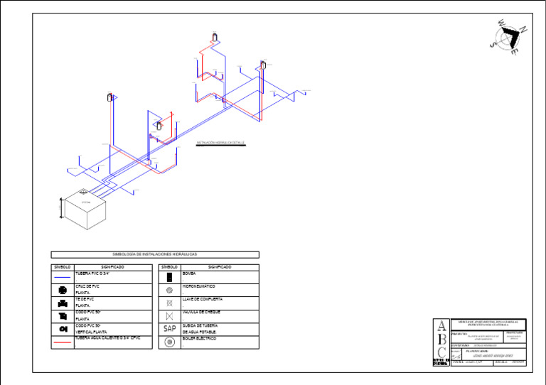 Plano 8 Hidr Color | PDF | Hidráulica | Plomería