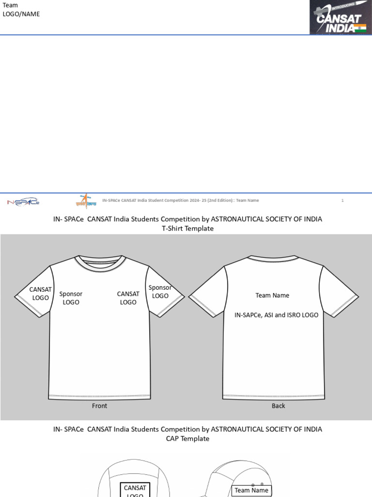 PDR, T Shirt and Cap Templete | PDF