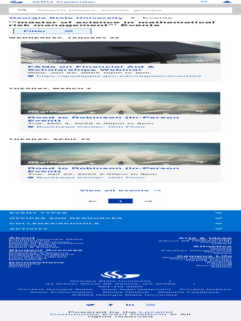 GSU Mathematical Risk Management Events | PDF