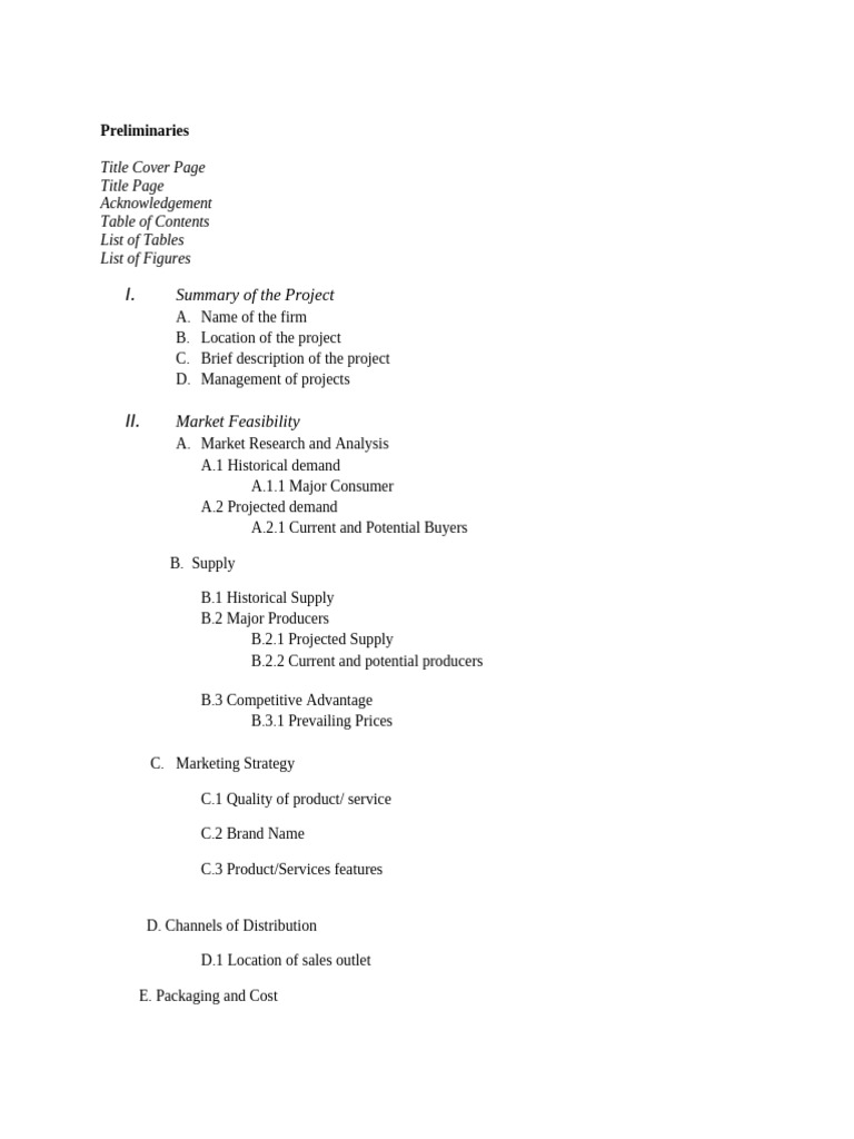 Feasibility Study Format | PDF | Business Economics | Economies