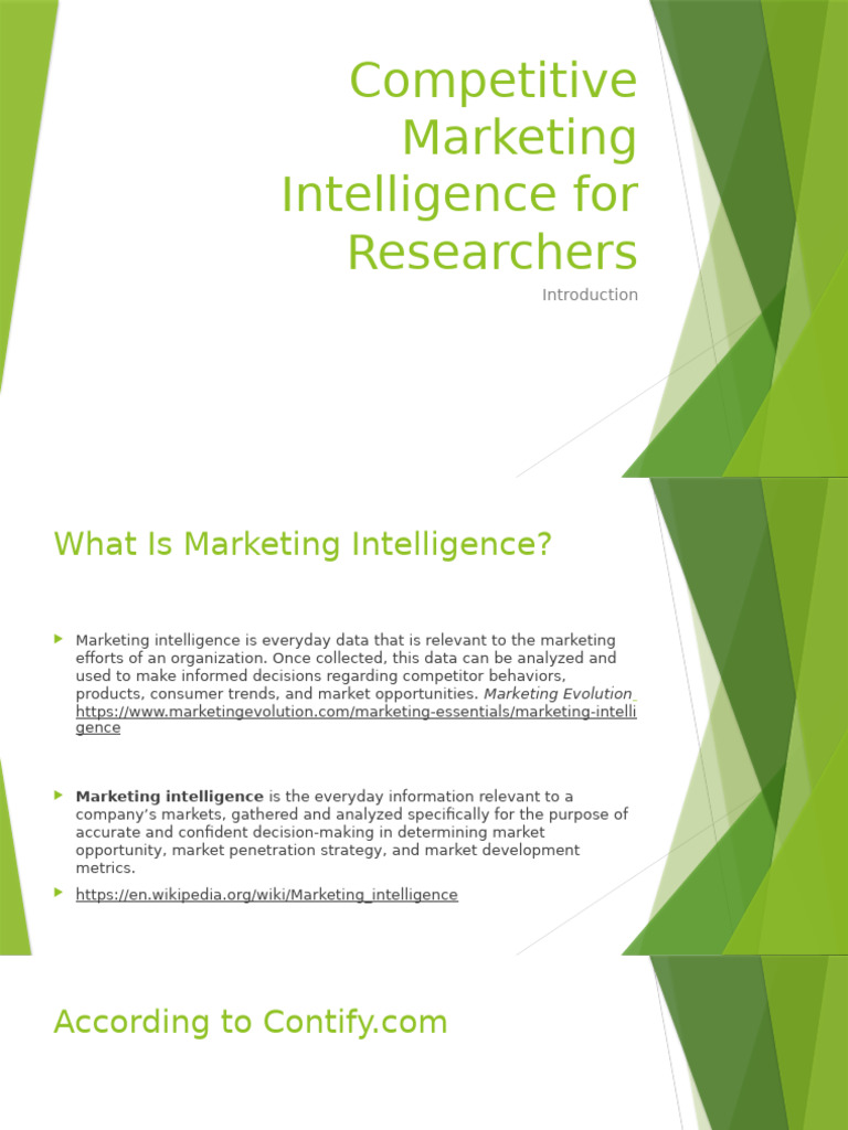 Introduction To Competitive Marketing Intelligence For Researchers ...