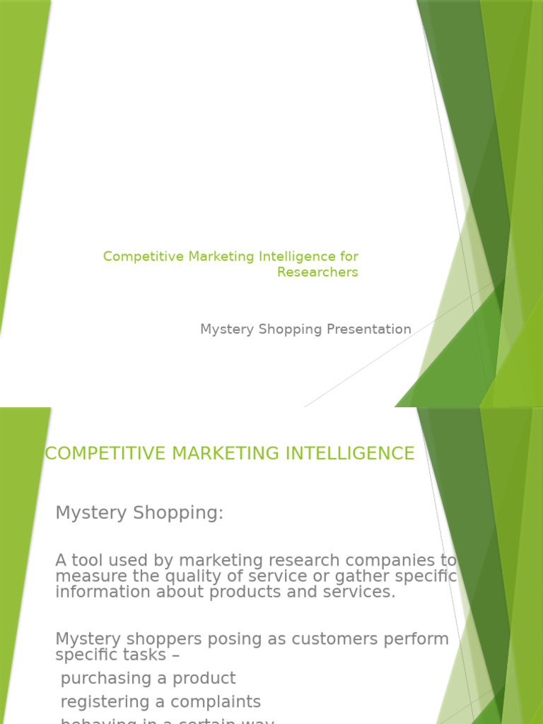 Mystery Shopping Presentation | PDF | Marketing | Business