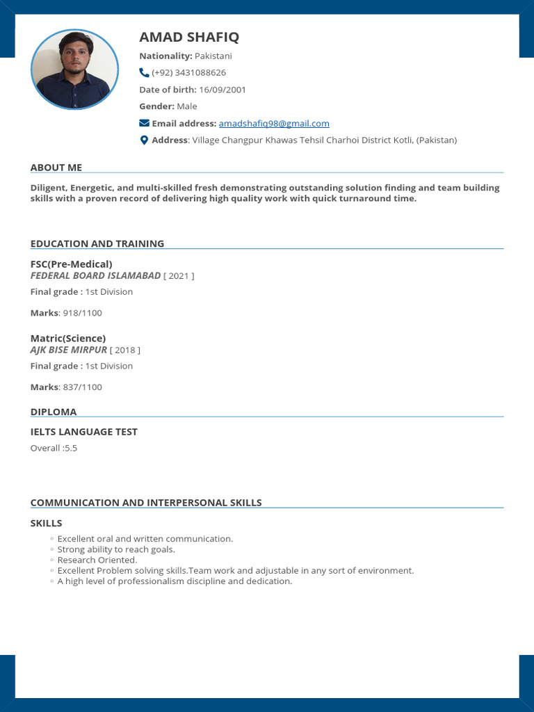 Amad Shafiq CV | PDF