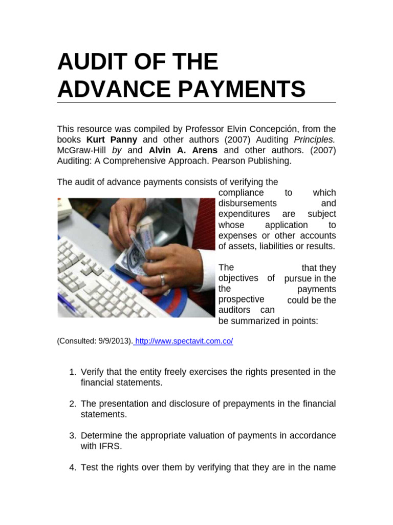 Audit Guide for Advance Payments | PDF | Audit | Internal Control