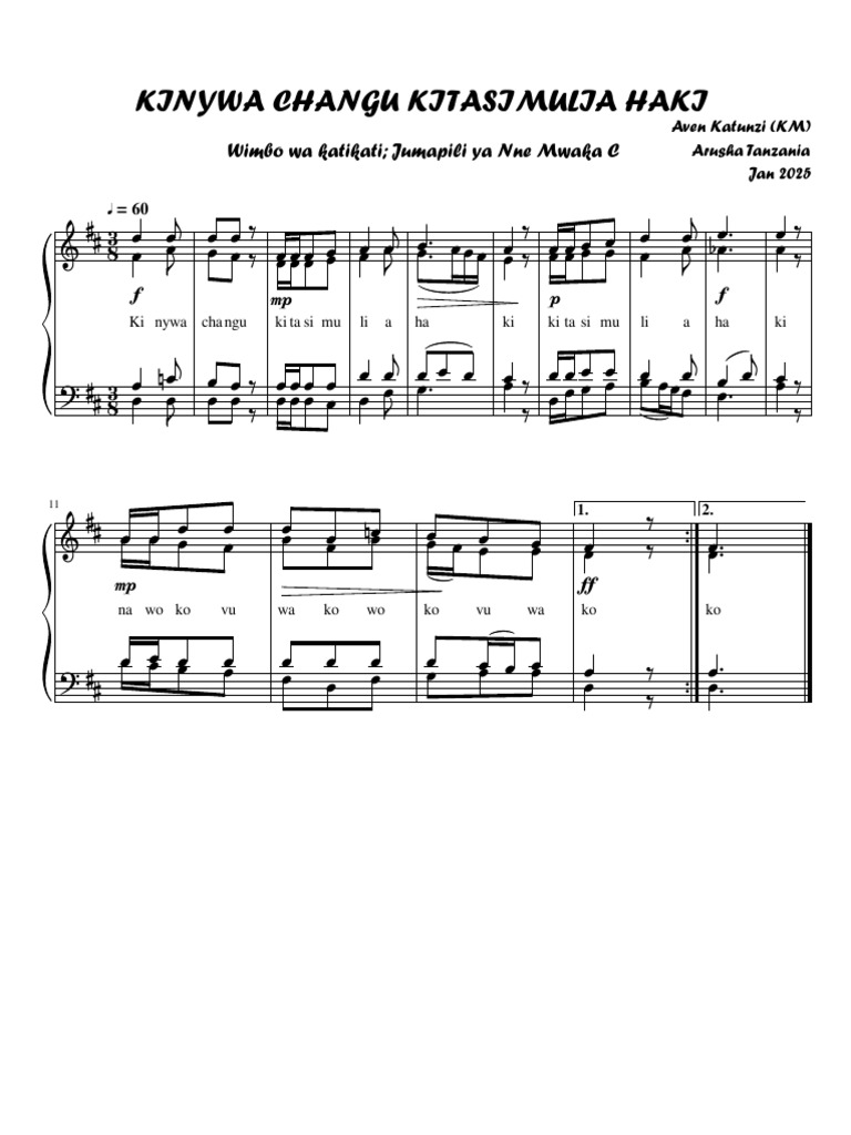 KINYWA - CHANGU - KITASIMULIA - HAKI-by-Aven Katunzi (KM) | PDF