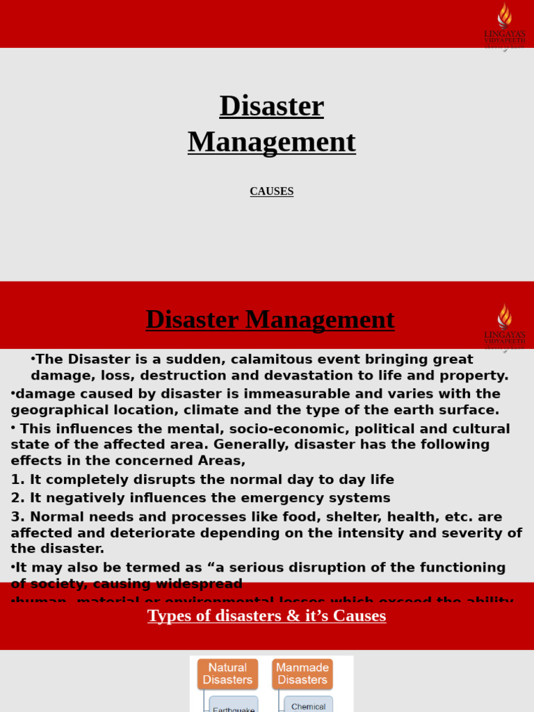 Disaster Mitigation Management Causes | PDF | Hazards | Natural Disasters