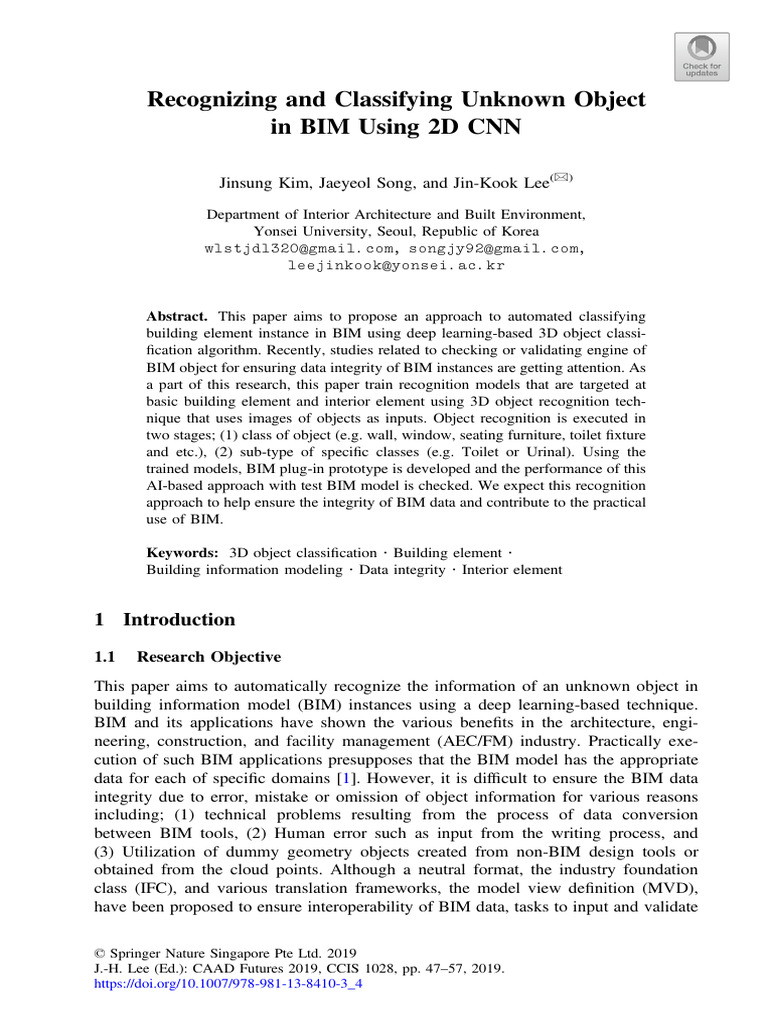 Recognizing and Classifying Unknown Object in BIM Using 2D CNN | PDF | Building Information ...