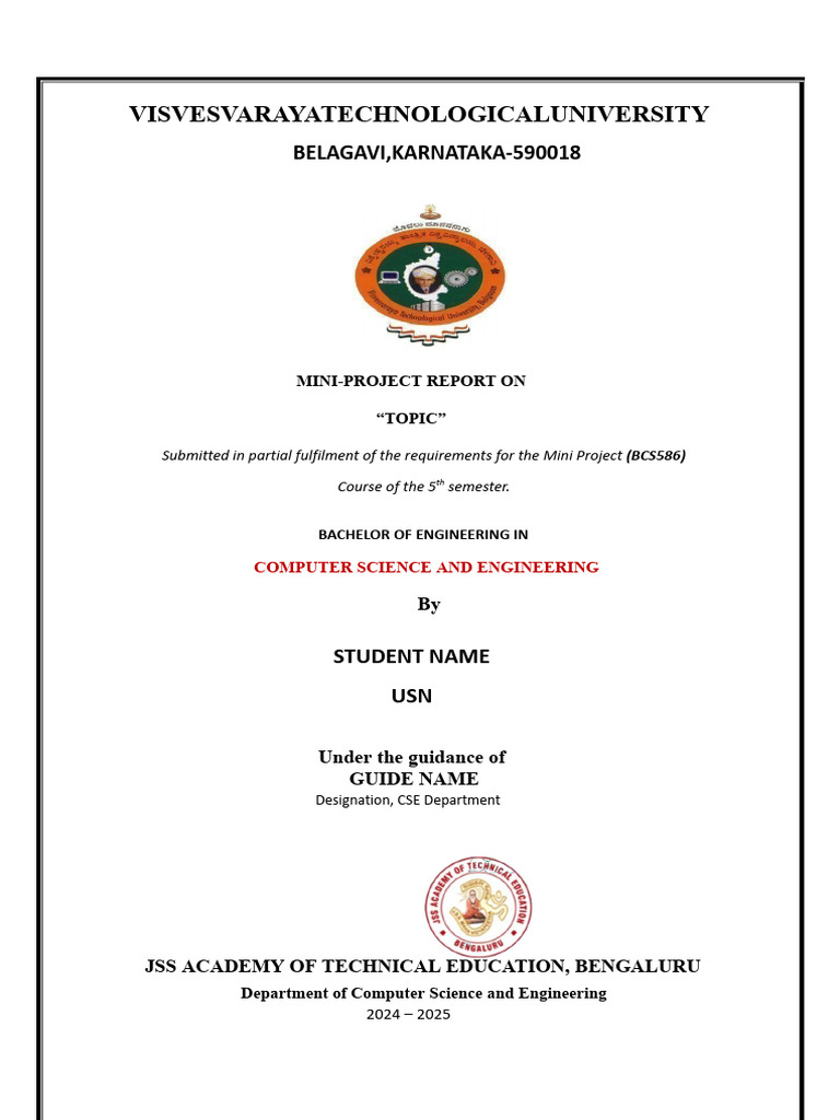 Mini Project Report FOrmat | PDF | Science