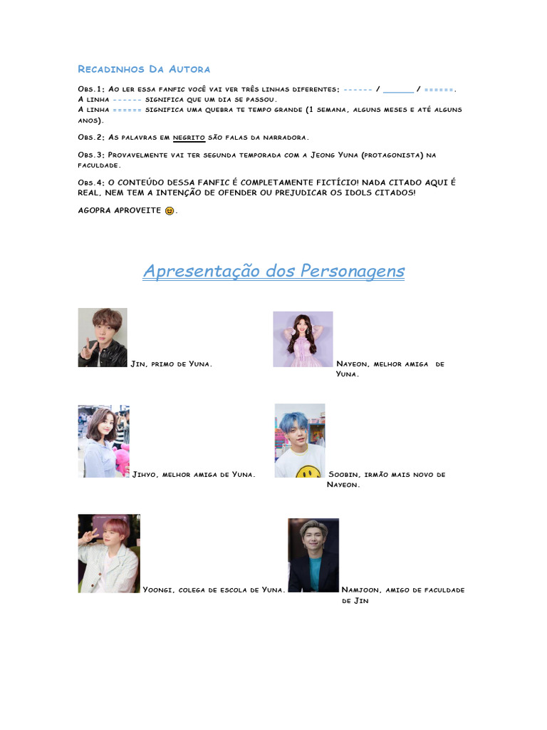 Jeong Yuna - Fanfic | PDF | Dormir
