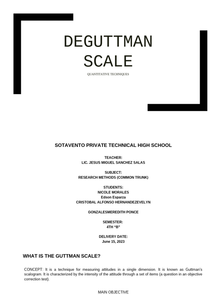 Methods of Research Guttman Scale | PDF | Methodology