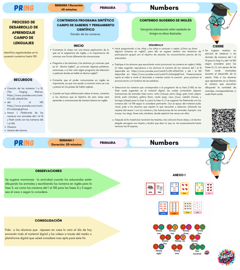 Aprender Números en Inglés para Niños | PDF