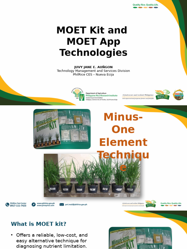 MOET Kit and App for Rice Farming | PDF | Soil | Fertilizer