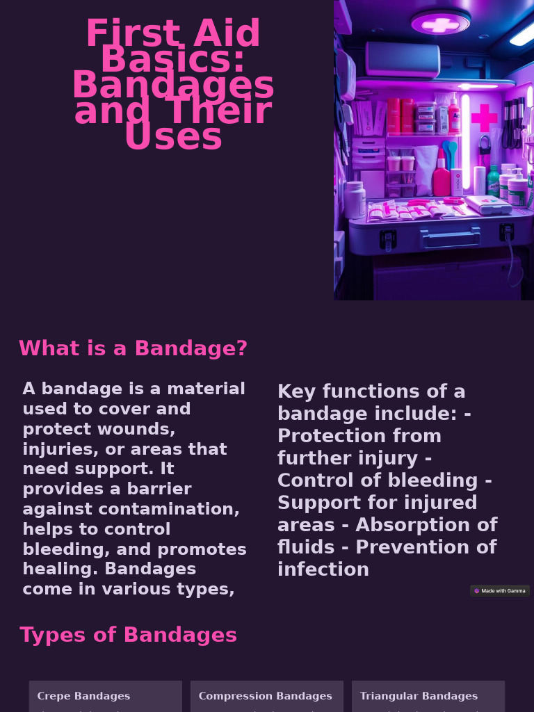 First Aid Basics Bandages and Their Uses | PDF | Wound First Aid Basics Bandages and Their Uses | PDF | Wound