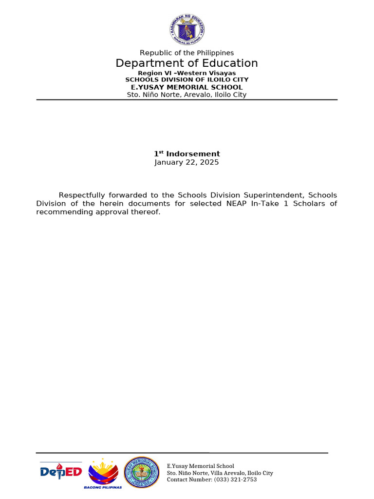 1st Endorsement | PDF