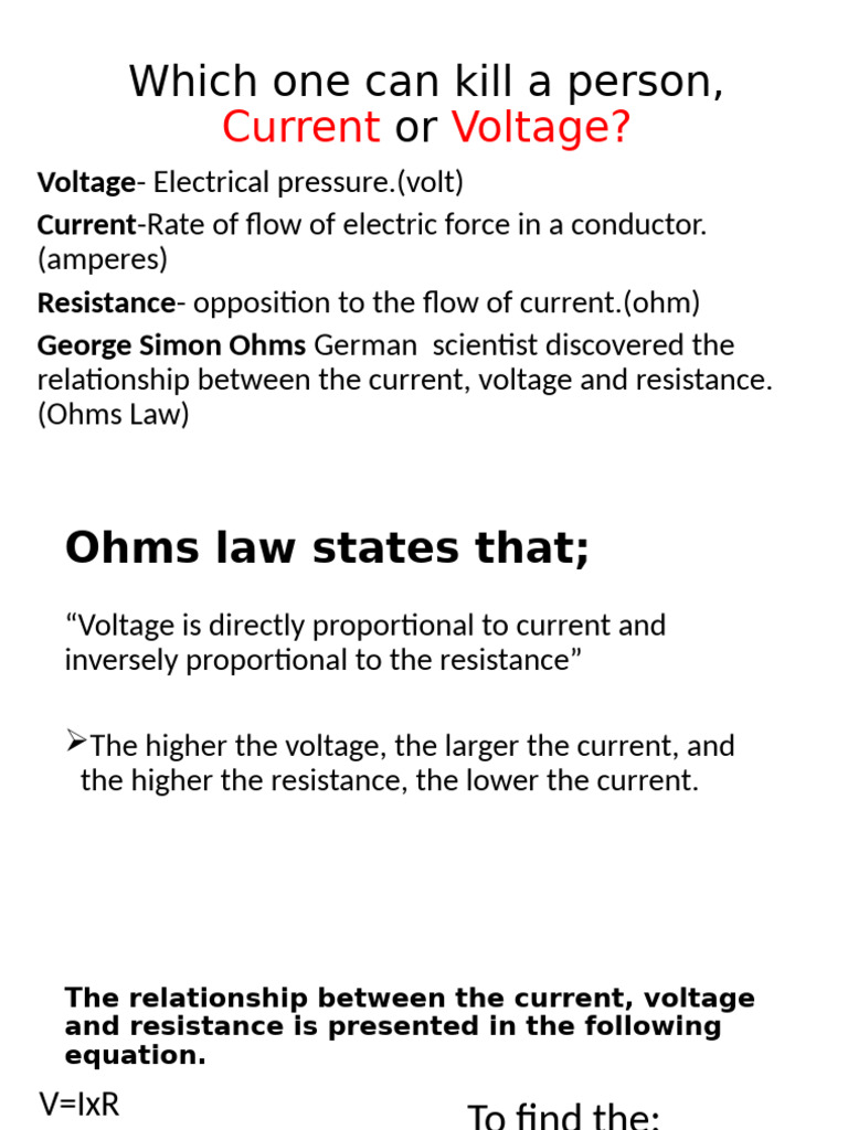Ohms Law | PDF | Series And Parallel Circuits | Volt
