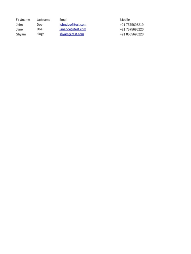 Contact List with Language Preferences | PDF
