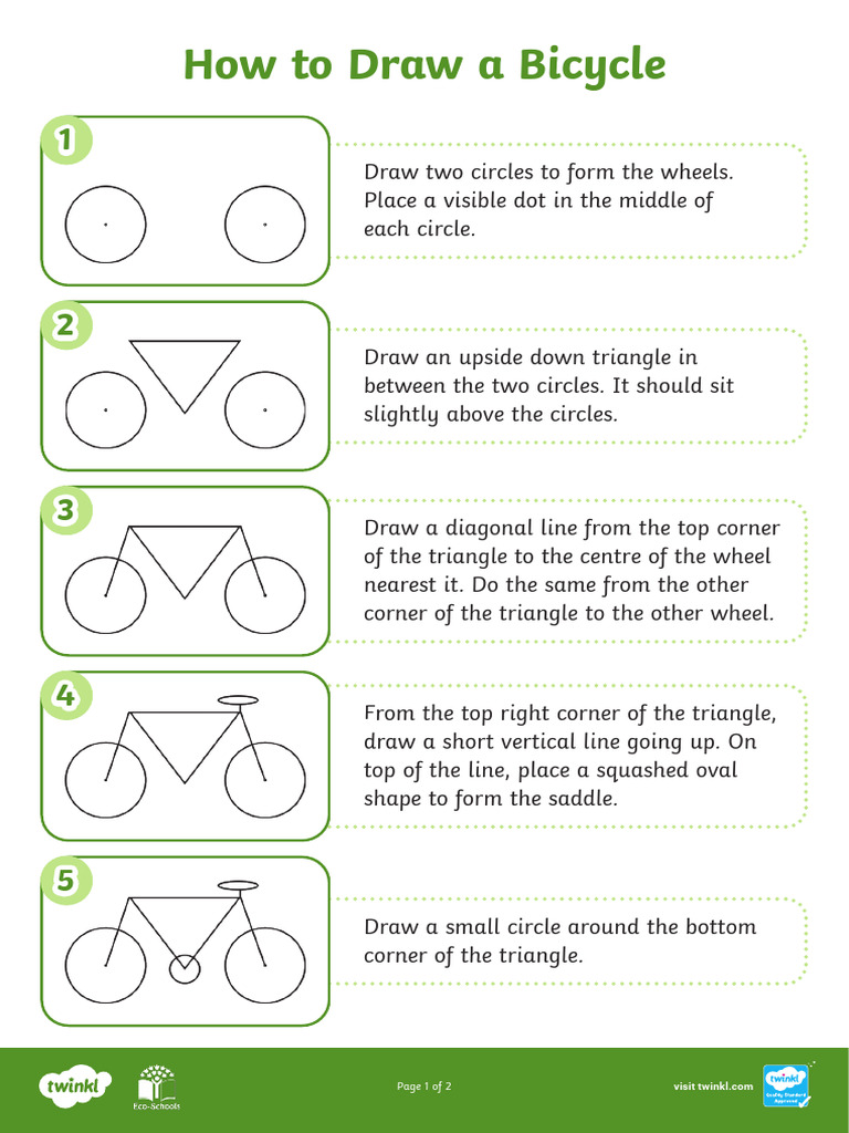 Easy Step-by-Step Bicycle Drawing | PDF