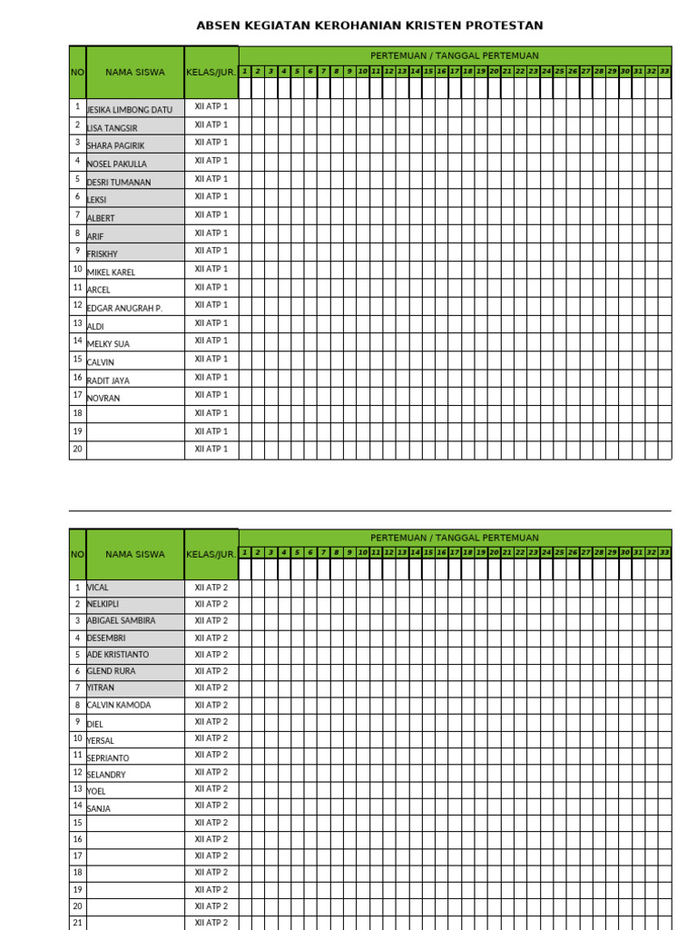 ABSEN KEROHANIAN | PDF