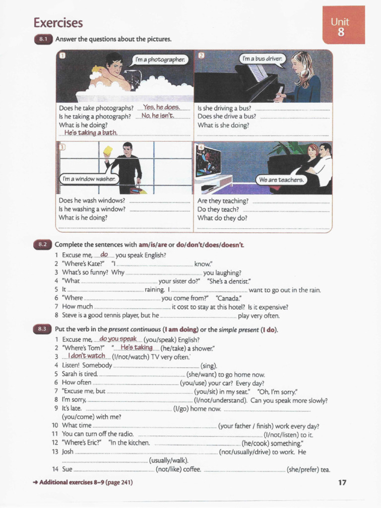 1 Present Simple vs Present Progressive | PDF