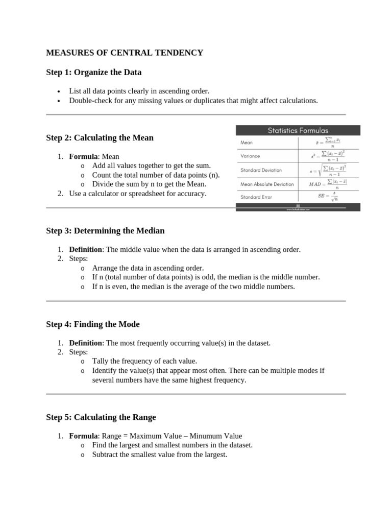 Measures of Central Tendency | PDF