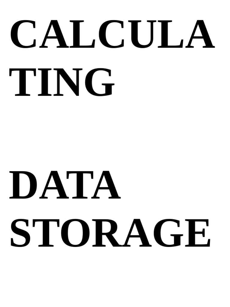 Calculating Data Storage | PDF