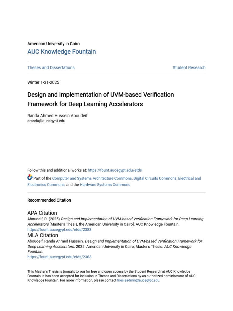 Design And Implementation Of Uvm Based Verification Framework Pdf