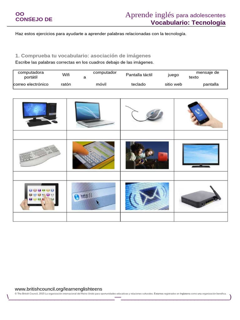 Vocabulario de Tecnología en Inglés | PDF | Wifi | Teclado