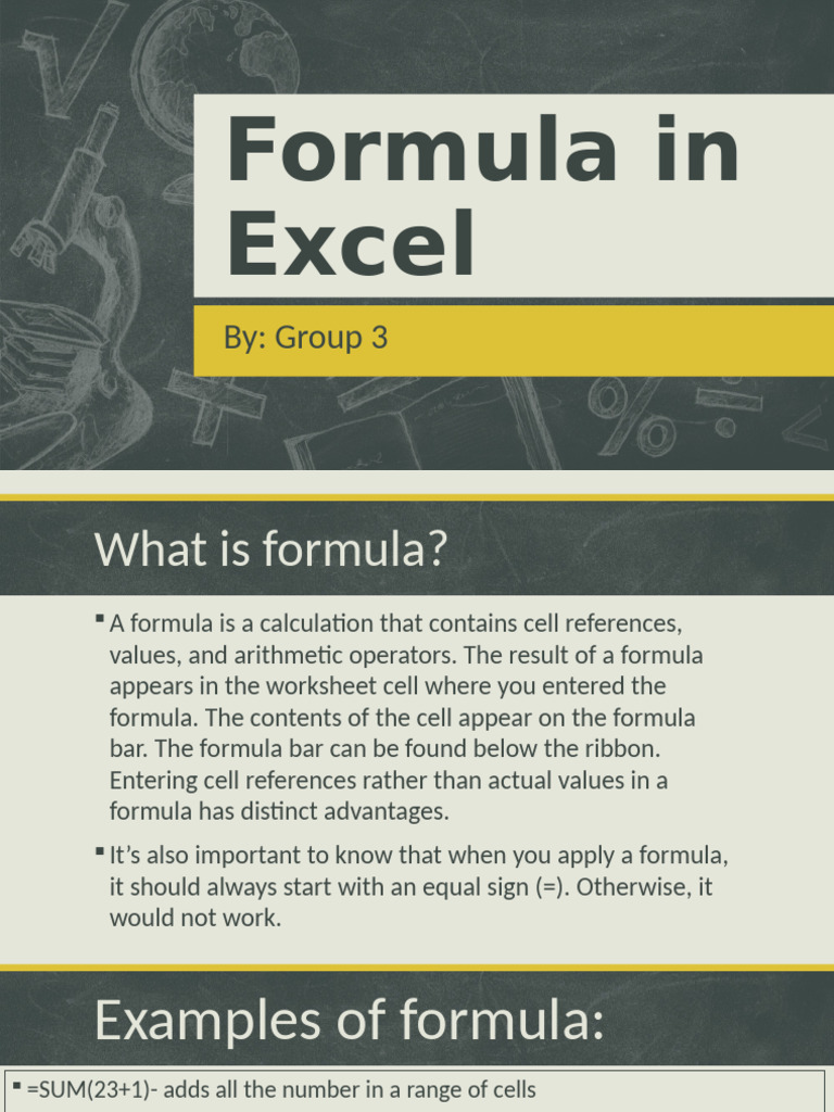 Excel Formula Basics Guide | PDF