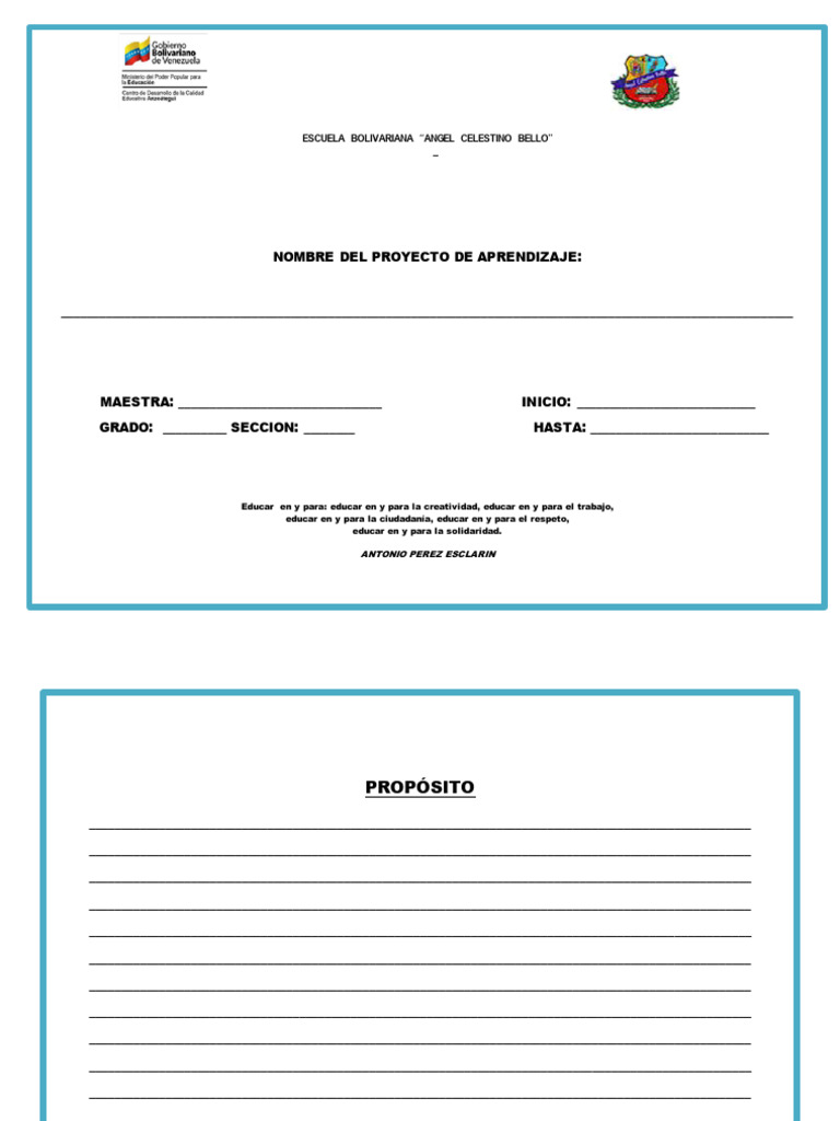 Formato de Proyecto de Aprendizaje 2024-2025 | PDF | Aprendizaje | Cognición