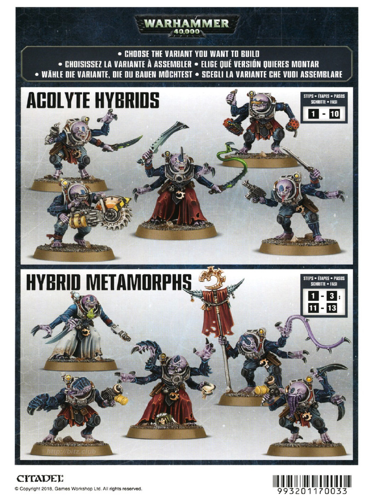Genestealer Cults Acolyte Hybrids Assembly Guide Bitz Club | PDF