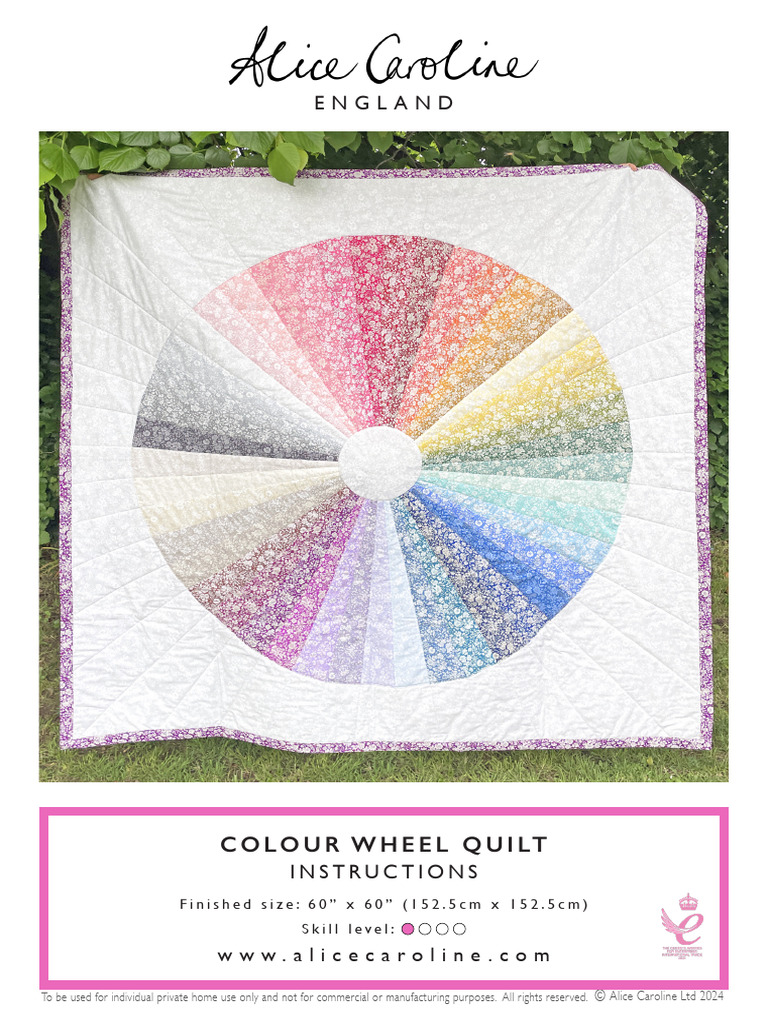 Colour Wheel Quilt Instructions Guide | PDF | Seam (Sewing) | Sewing