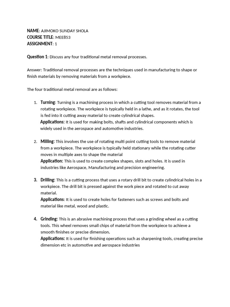 Phd Assignment | PDF | Machining | Grinding (Abrasive Cutting)