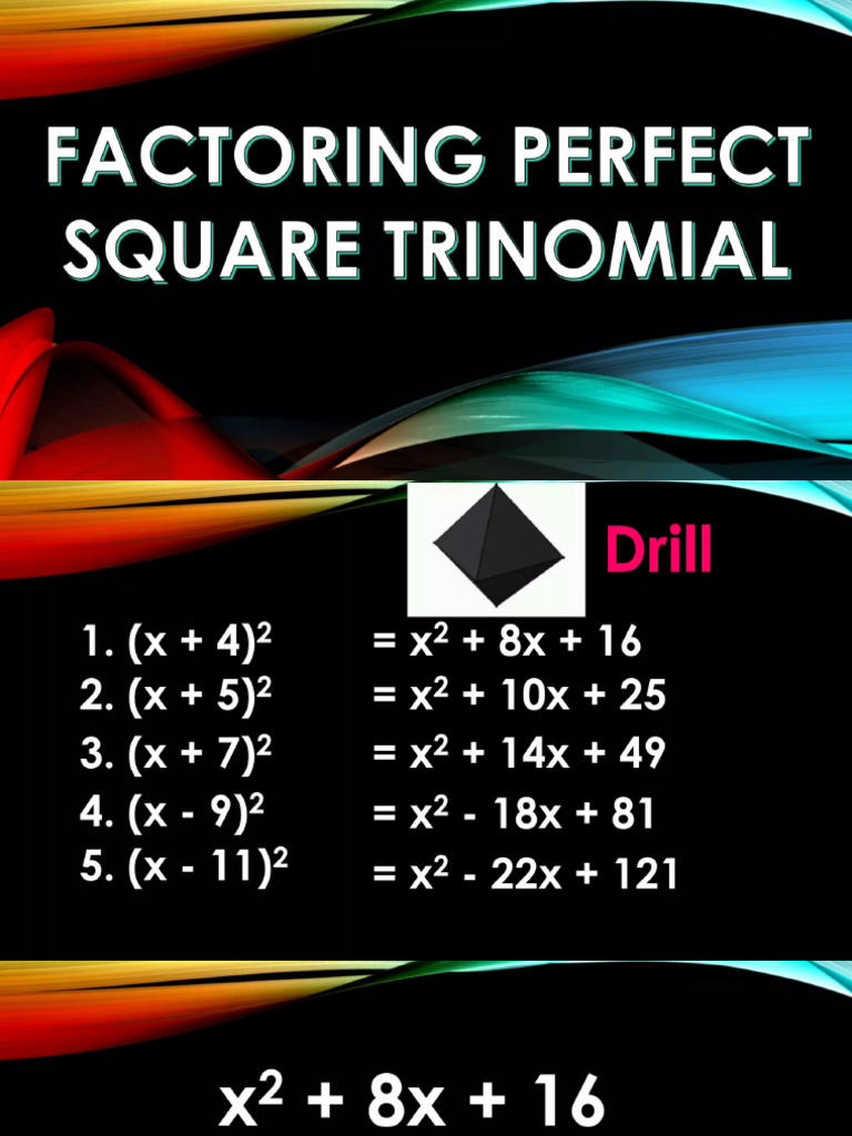 5 Factoring Perfect Square Trinomials Pdf
