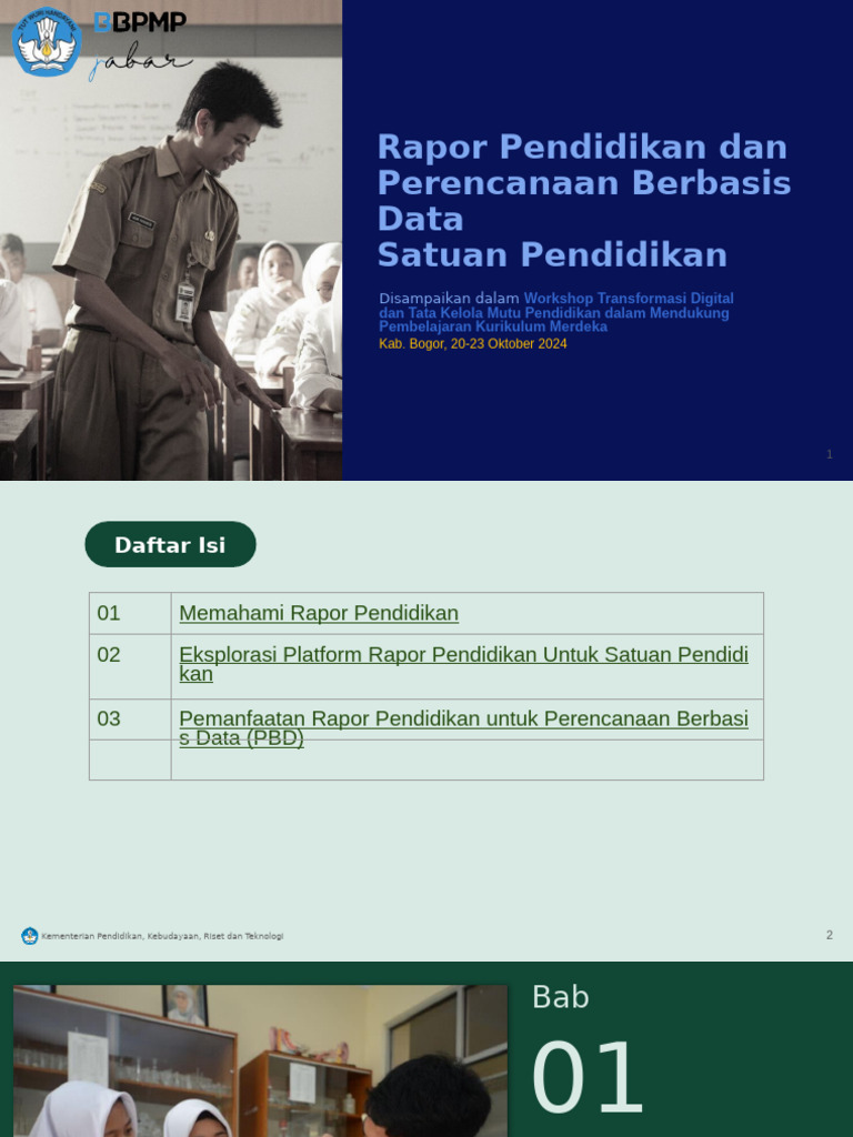 1.1. Memahami Rapor Pendidikan dan PBD Satdik | PDF