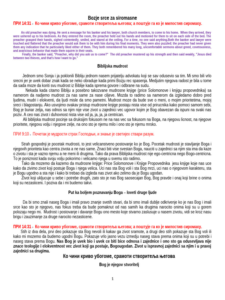 Bozje Srce Za Siromasne 1nov09 | PDF