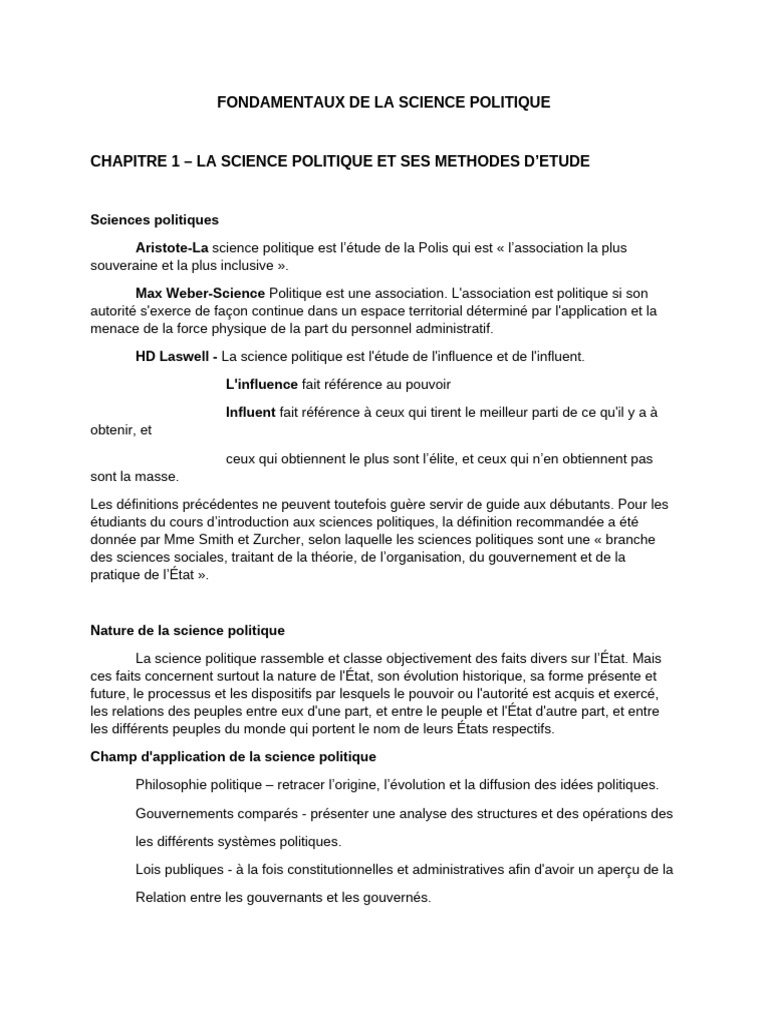 Fondamentaux de la science politique | PDF | Science | Méthode scientifique