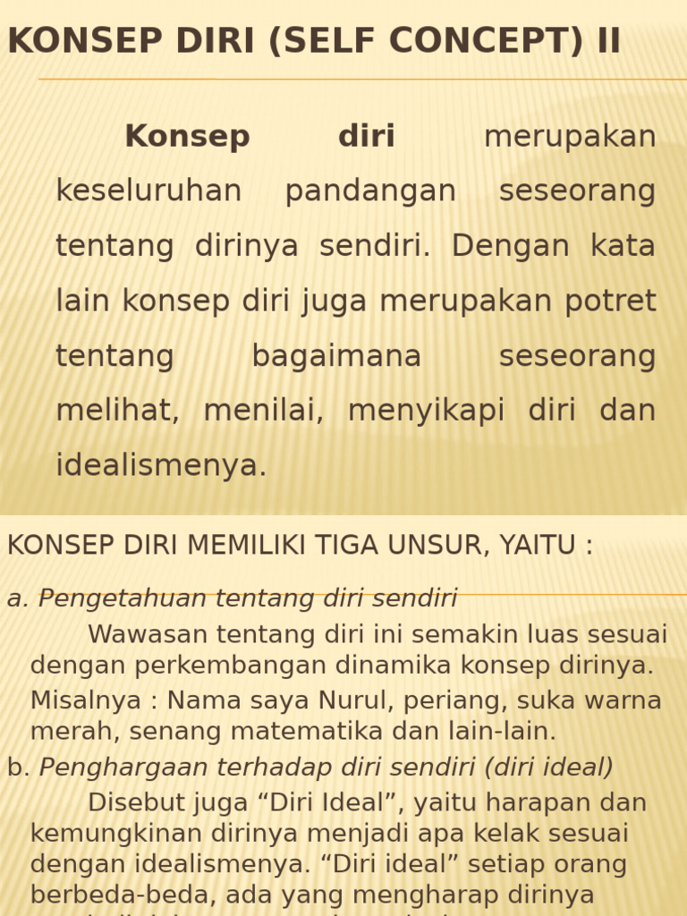 KONSEP DIRI (SELF CONCEPT) II | PDF