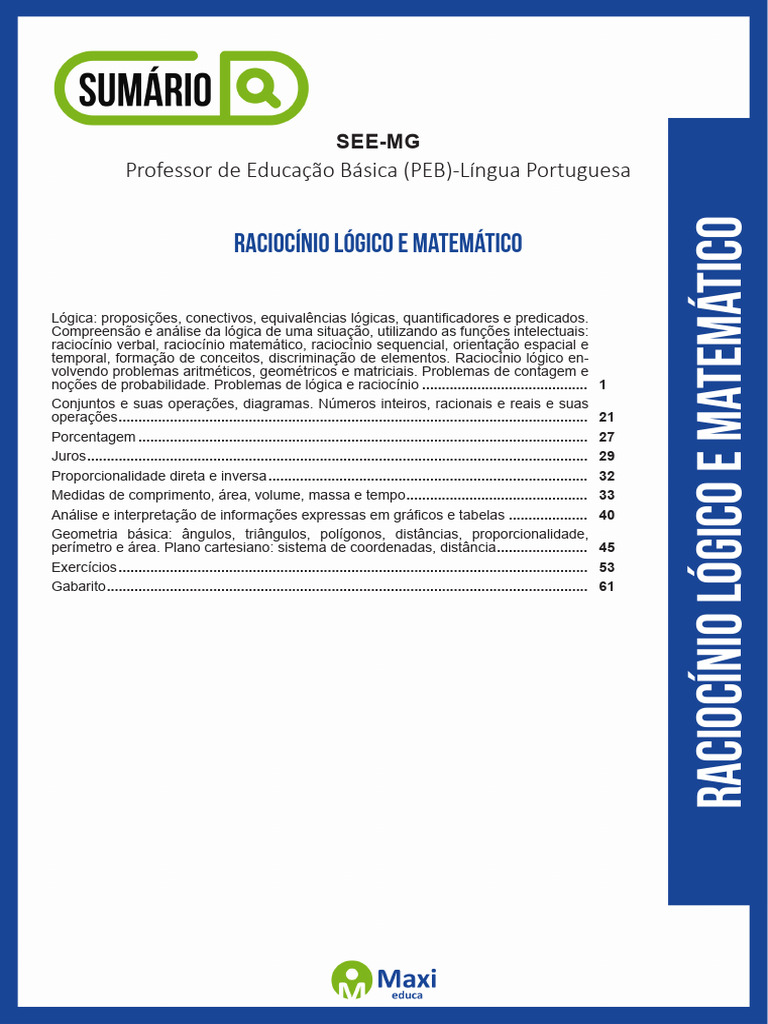02 Apostila Versao Digital Raciocinio Logico Matematico 005.380.963 73 1736443688 | PDF | Lógica ...