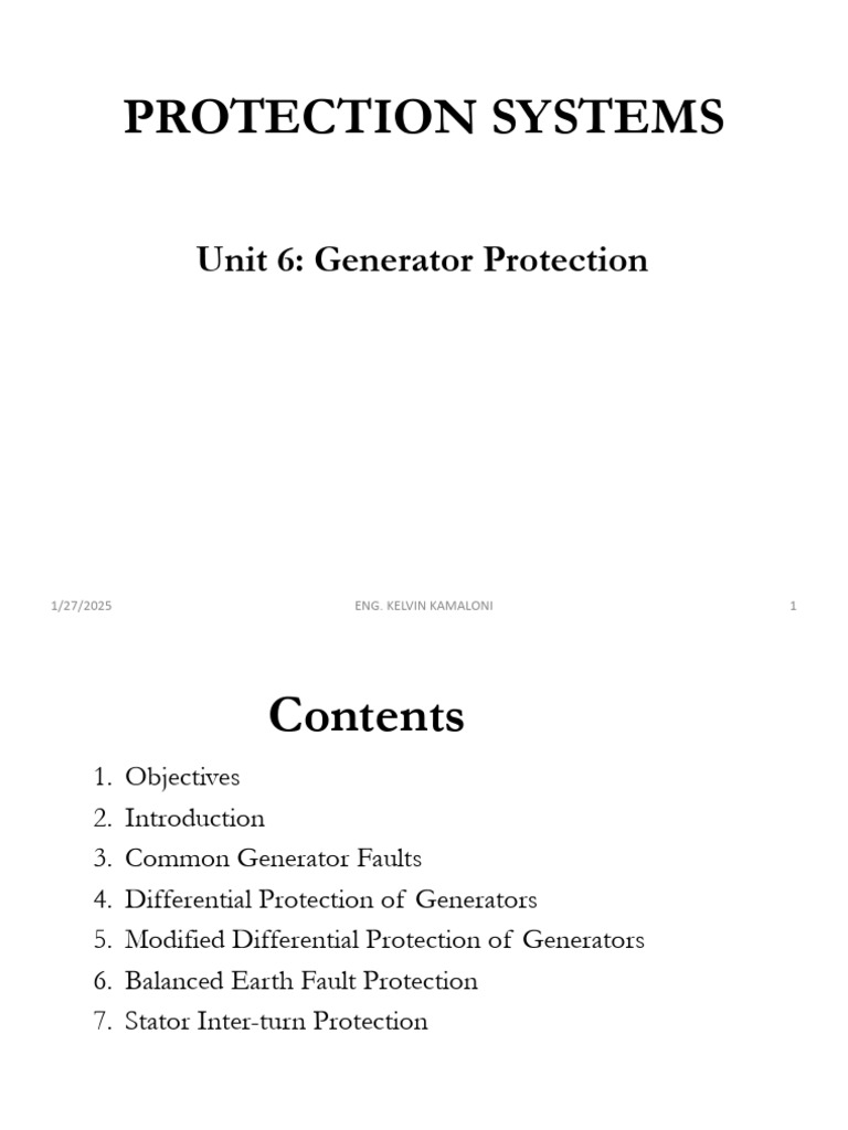 Generator Protection Guide | PDF | Relay | Transformer