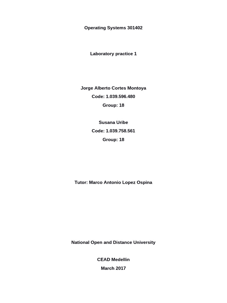 Laboratory 1: Operating Systems | PDF | Process (Computing) | Linux