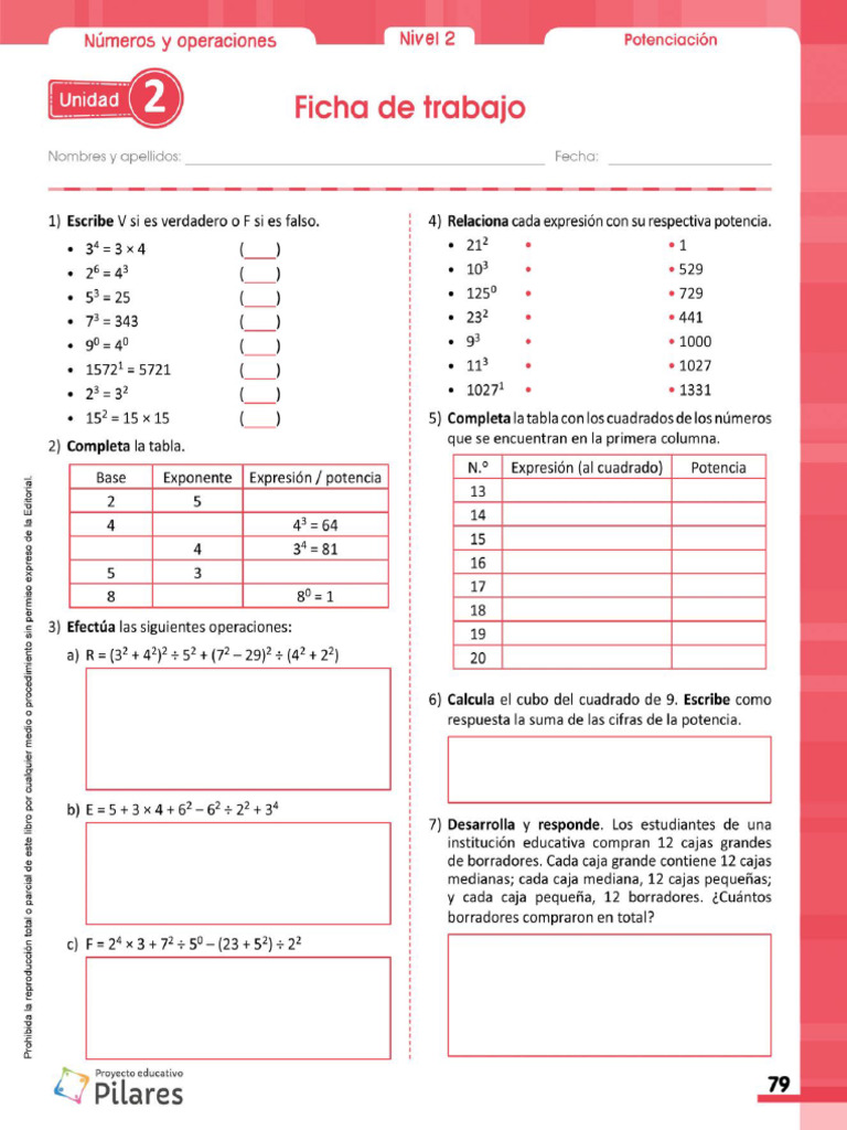 MATEMÁTICA - 5TO GRADO - UNIDAD 2 (SR)-58 | PDF