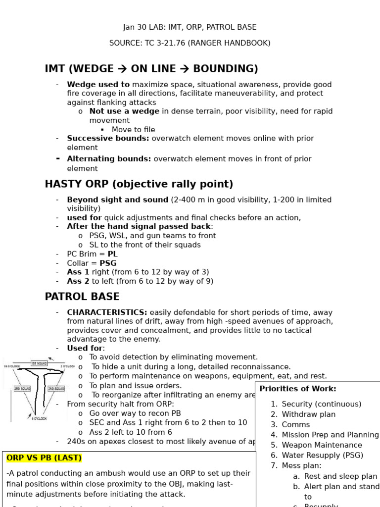 Jan 30 Lab Notes (IMT, ORP, & PB) | PDF | Reconnaissance | Military ...